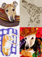 Sue Monahan Dog Art Notecards Set of 4 w/envs Series IV – Greyhound ...